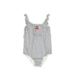 Water Club Gathered Stripe Swimsuit White/Blue