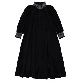 Jaybee Smocked Neck Robe black