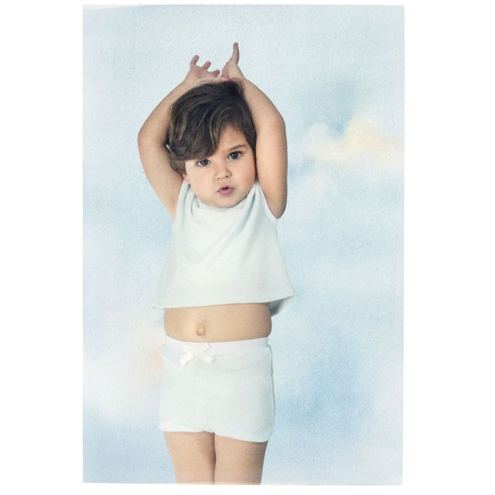 Please Mom Blue Terry Lemon Tank Set